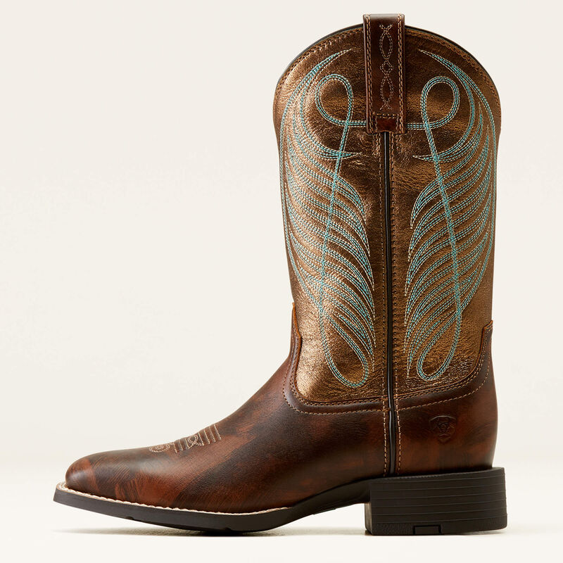 Ariat Women's Round Up Wide Square Toe 10016317 - Yukon Brown – Botas ...